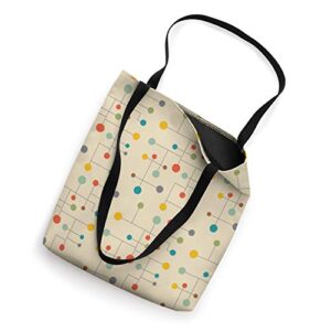 Mid Century Modern Dots n Lines Art Pattern Tote Bag