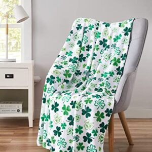 St. Patrick's Day Soft Throw Blanket: Greens of Ireland Clovers and Shamrocks Design (Shamrock Shenanigans)