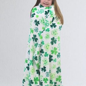 St. Patrick's Day Soft Throw Blanket: Greens of Ireland Clovers and Shamrocks Design (Shamrock Shenanigans)