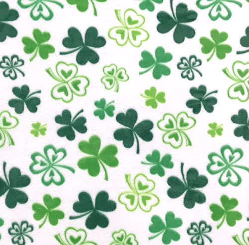 St. Patrick's Day Soft Throw Blanket: Greens of Ireland Clovers and Shamrocks Design (Shamrock Shenanigans)