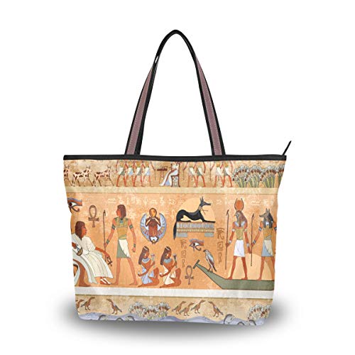 QMXO Egypt Egyptian Pharaohs Handbags and Purse for Women Tote Bag Large Capacity Top Handle Shopper Shoulder Bag