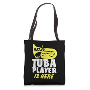 tuba player funny jazz music band musician tote bag