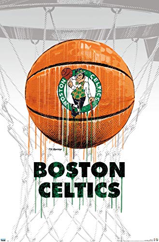 Trends International NBA Boston Celtics - Drip Ball 20 Wall Poster, 22.375" x 34", Unframed Version