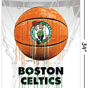 Trends International NBA Boston Celtics - Drip Ball 20 Wall Poster, 22.375" x 34", Unframed Version