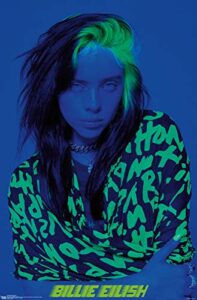 trends international billie eilish – blue wall poster, 14.725″ x 22.375″, premium unframed version