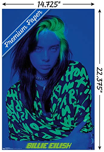 Trends International Billie Eilish - Blue Wall Poster, 14.725" x 22.375", Premium Unframed Version