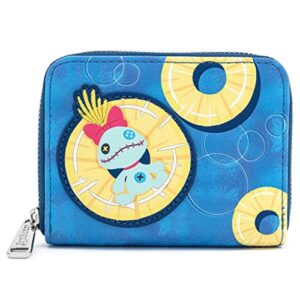 loungefly x disney lilo and stitch pineapple floaty scrump zip around wallet