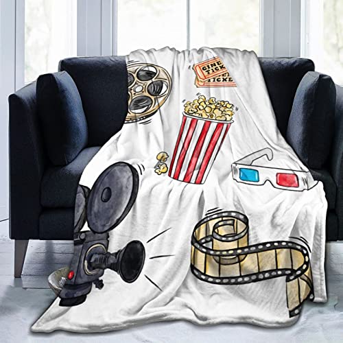 3D Popcorn Film Throw Blanket for Kids Baby Soft Fleece Blanket for Adults Men,Throw (50"" X 60""),Twin (60"" X 80"")…