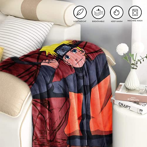 JUST FUNKY Naruto Shippuden Fleece Throw Blanket | 45 x 60 inches | Featuring Naruto Uzumaki of The Hidden Leaf | Bed Couch Room Decor | Officially Licensed