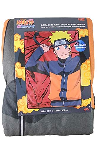 JUST FUNKY Naruto Shippuden Fleece Throw Blanket | 45 x 60 inches | Featuring Naruto Uzumaki of The Hidden Leaf | Bed Couch Room Decor | Officially Licensed