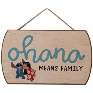 disney lilo and stitch ohana means family hanging wood wall decor – cute ohana sign for home decorating