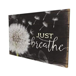 Just Breathe Wall Art Rustic Dandelion Canvas Black And White Flower Floral Painting Botanical Picture Giclee Matte Prints Home Decor For Kitchen Bedroom Living Room Bathroom 16x24 Inch…