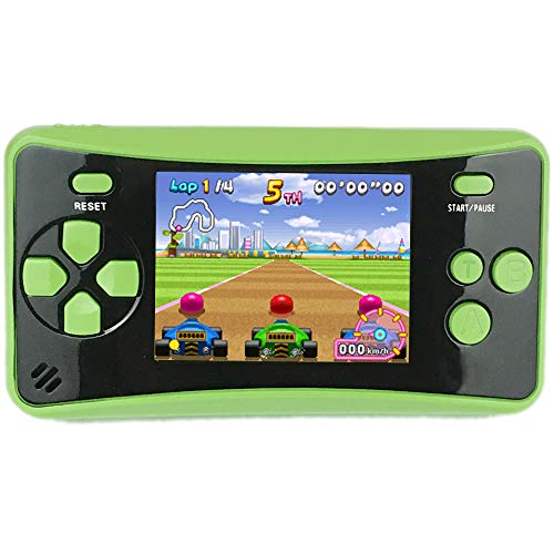 HigoKids Handheld Game for Kids Portable Retro Video Game Player Built-in 182 Classic Games 2.5 inches LCD Screen Family Recreation Arcade Gaming System Birthday Present for Children-Green