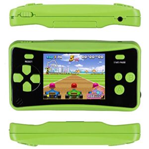 HigoKids Handheld Game for Kids Portable Retro Video Game Player Built-in 182 Classic Games 2.5 inches LCD Screen Family Recreation Arcade Gaming System Birthday Present for Children-Green