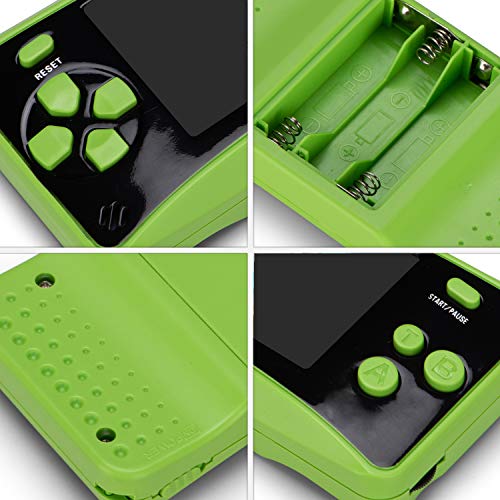 HigoKids Handheld Game for Kids Portable Retro Video Game Player Built-in 182 Classic Games 2.5 inches LCD Screen Family Recreation Arcade Gaming System Birthday Present for Children-Green