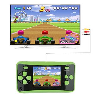 HigoKids Handheld Game for Kids Portable Retro Video Game Player Built-in 182 Classic Games 2.5 inches LCD Screen Family Recreation Arcade Gaming System Birthday Present for Children-Green