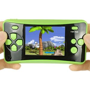 HigoKids Handheld Game for Kids Portable Retro Video Game Player Built-in 182 Classic Games 2.5 inches LCD Screen Family Recreation Arcade Gaming System Birthday Present for Children-Green