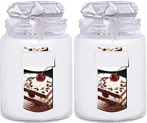 Decorlife 2-Pack Large French Vanilla Scented Candle Jars with 2 Wicks, 22 oz Each, Long-Lasting for 110 Hours