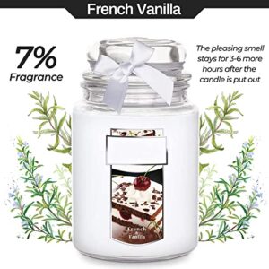 Decorlife 2-Pack Large French Vanilla Scented Candle Jars with 2 Wicks, 22 oz Each, Long-Lasting for 110 Hours