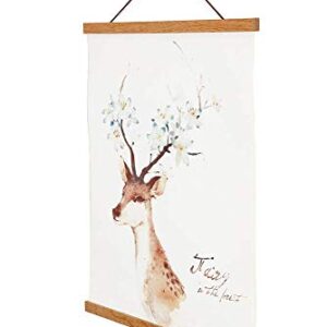 2 Pack Magnetic Poster Hanger Frame, 20x28 20x30 20x26 Light Wood Wooden Magnet Canvas Artwork Print Dowel Poster Hangers Frames Hanging Kit (Teak Wood, 20", 2 Packs)