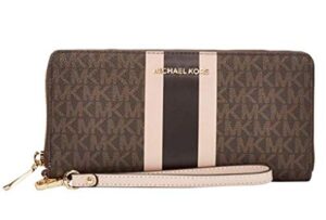 logo stripe continental wristlet