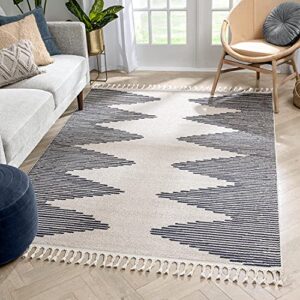 well woven zella ivory tribal diamond medallion area rug (7’10” x 10’6″)