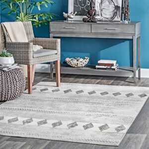 nuloom araceli modern tribal area rug, 3′ x 5′, grey