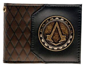 creed of assassin style super hero design famous gaming pu leather unisex wallet with metal badge (style 7)