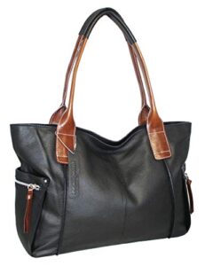 brenna leather tote (black)