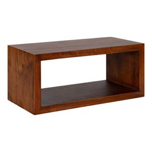 kate and laurel holt modern floating wall shelf, 18 x 8, walnut brown, chic rectangular floating wood shelf for wall