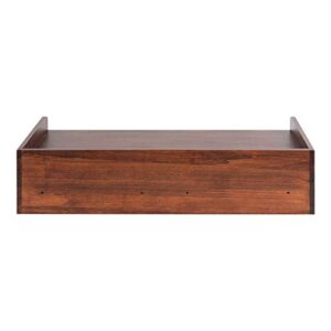 Kate and Laurel Kitt Modern Floating Shelf with Drawers, 28 x 12 x 6.5 inches, Dark Walnut Brown, Chic Floating Storage Console Table or Desk for Wall