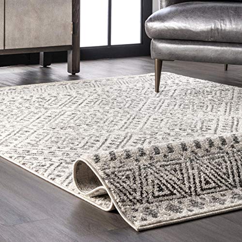 nuLOOM Camila Diamond Trellis Area Rug, 9' x 12', Off-white