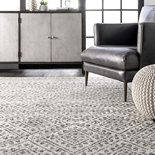 nuLOOM Camila Diamond Trellis Area Rug, 9' x 12', Off-white