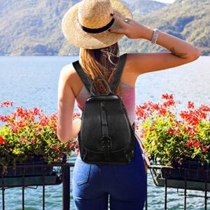 Convertible Genuine Leather Backpack Purse Casual Shoulder Bag Casual Daypack for Women Girls