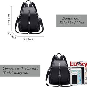 Convertible Genuine Leather Backpack Purse Casual Shoulder Bag Casual Daypack for Women Girls