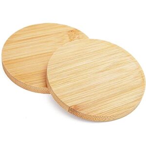 Juvale Round Bamboo Coasters Set (12 Pack)