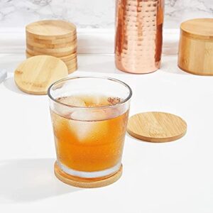 Juvale Round Bamboo Coasters Set (12 Pack)