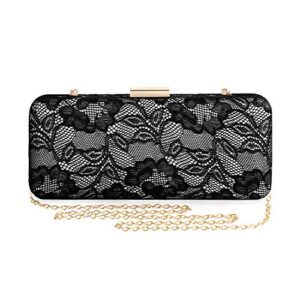 mulian lily m308 women’s elegant floral lace clutch formal evening prom handbag purse silver