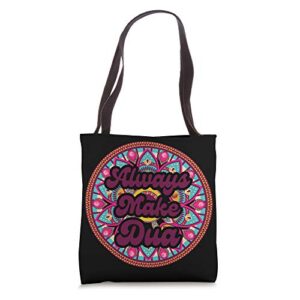 always make dua islam religion muslim allah ramadan eid gift tote bag