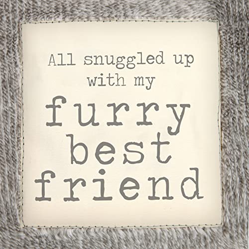 DEMDACO Dog and Me Furry Best Friend Brown 60 x 70 Fleece Fabric Foot Pocket Throw Blanket