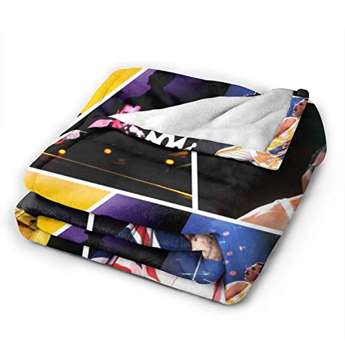 Trendy Fleece Bed Blankets, Fre-ddie Mer-cury Rock Band Wedding Throw Blankets, Wrinkle-Resistant Super Cozy Travel Blanket fit Men Office Holiday 50x40 Inch