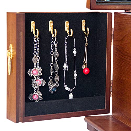 TITISKIN Large Wooden Jewelry Box for women Jewel Case Cabinet Armoire Ring Necklacel Gift Storage Box Organizer