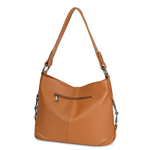 YALUXE Shoulder Bag Genuine Leather Tote Handbag Crossbody Bags for Women