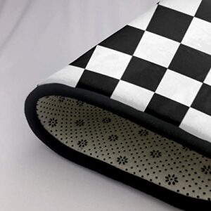 SWEET TANG Area Rug Race Waving Checkered Flag Black and White Modern Soft Floor Mat Throw Rugs Nursery Decoration Rugs Baby Care Crawling Carpet, 60inchx39inch