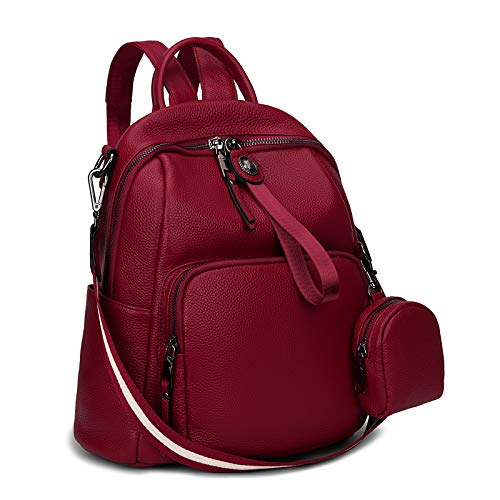 YALUXE Backpack for Women Leather with small Pouch Convertible Shoulder Bag