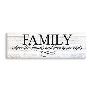 Kas Home Inspirational Quotes Motto Canvas Wall Art,Family Prints Signs Framed, Retro Artwork Decoration for Bedroom, Living Room, Home Wall Decor (8 x 24 inch, Family)