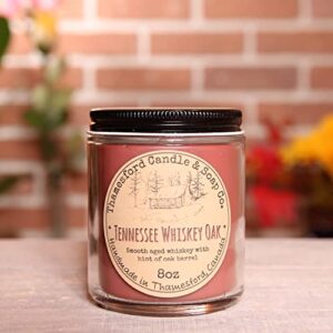 tennessee whiskey oak scented candle – smooth aged whiskey with hint of oak barrel (8oz)