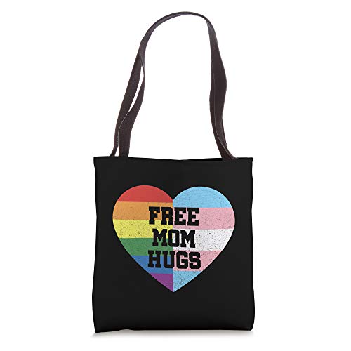 Free Mom Hugs Gay Pride Transgender Rainbow Flag Tote Bag