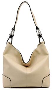 fashion hooked single strap classic hobo bucket bag purse womens satchel classic handbag (nude)