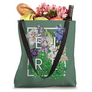 Flowers of Ireland Word Art - Irish Pride Tote Bag